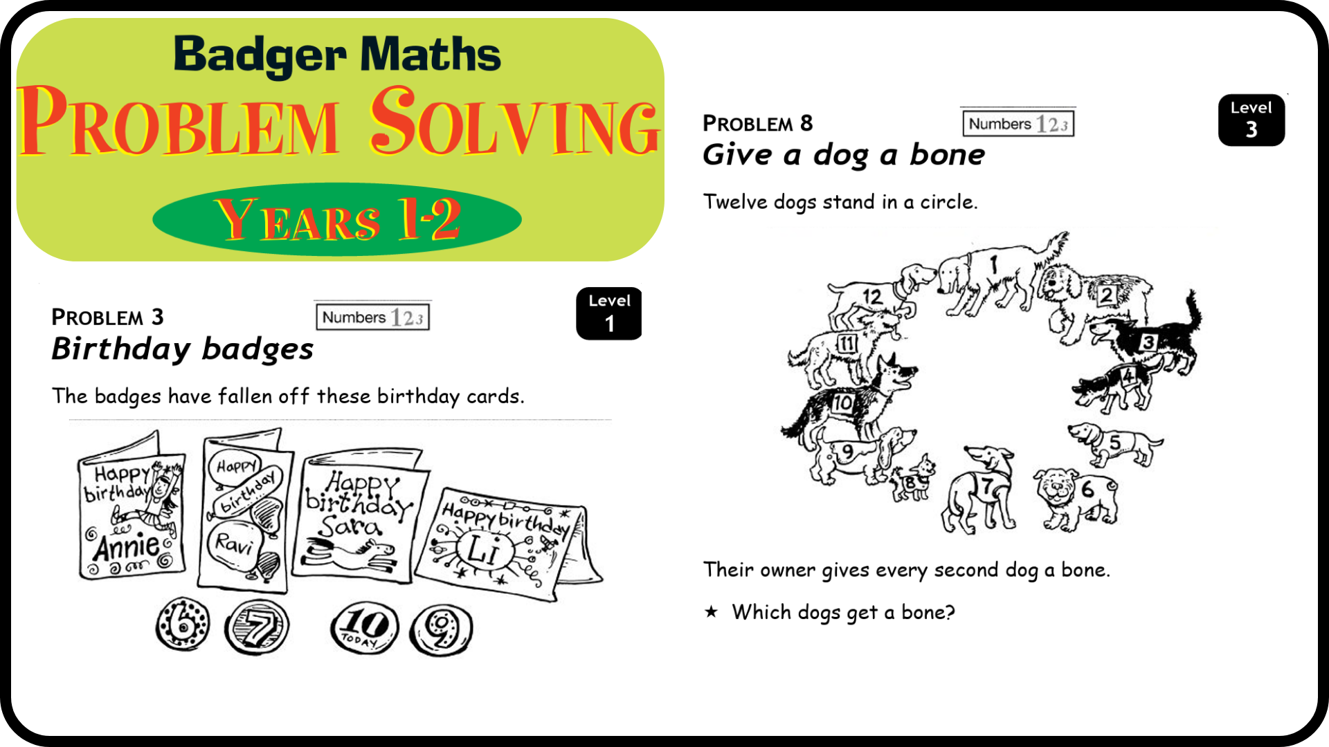 Badger Maths Problem Solving Y1 & Y2 Challenges – Maths Beyond the ...